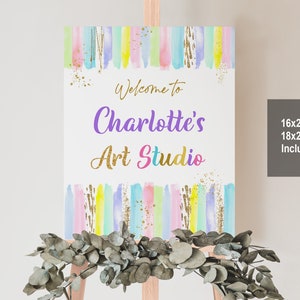 Editable Art Birthday Party Welcome Sign Painting Party Welcome Poster ...