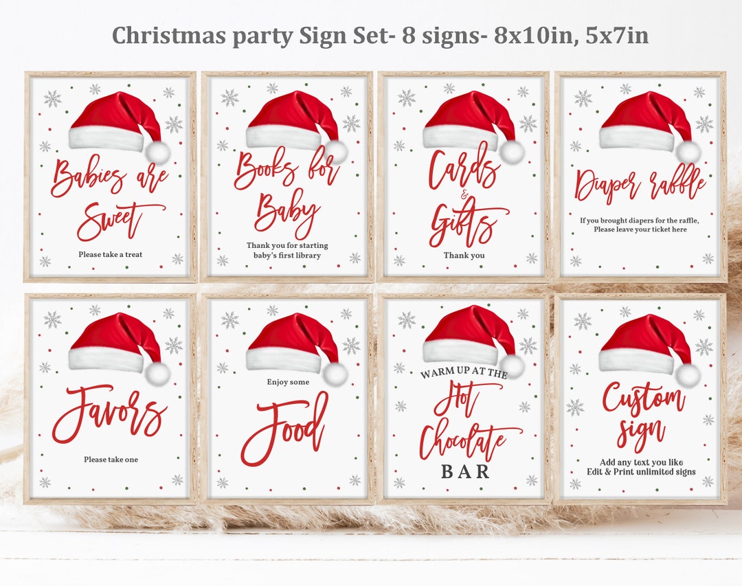 Christmas Baby Shower Sign Set Winter Baby Shower Table Sign Bundle ...