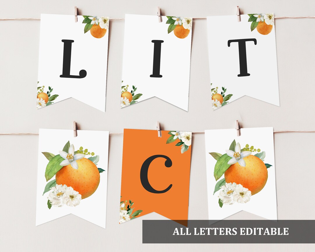 Cutie Orange Printable Banner Editable Banner Template Orange Baby ...