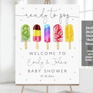 Summer Baby Shower Welcome Sign, Popsicle Ice Pop (editable Digital ...