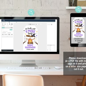 Editable Halloween S'mores Gift Tag No Tricks Just Smore Treats Favor ...