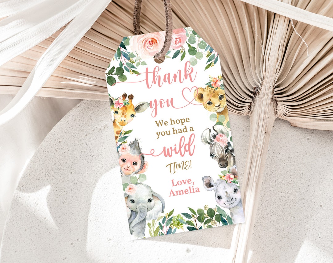 Safari Jungle Favor Tags Wild Animals Birthday Thank You Tags Safari ...