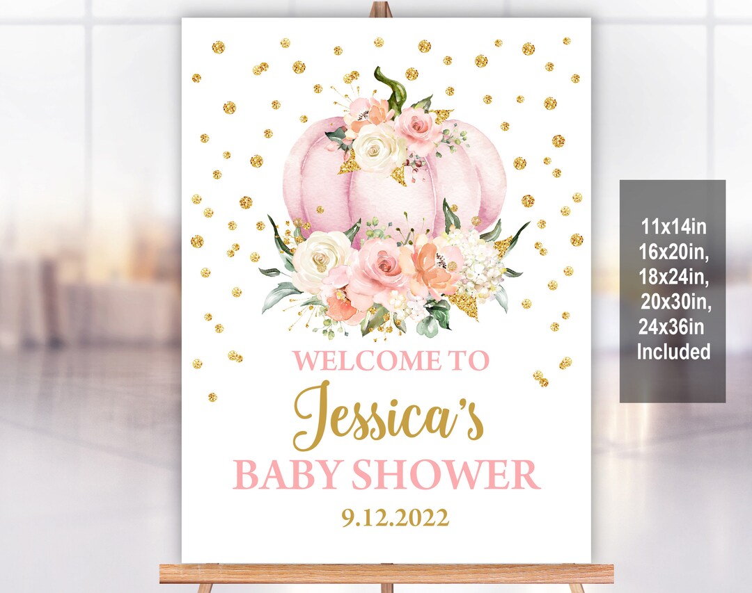 Pumpkin Baby Shower Welcome Sign Fall Autumn Welcome Sign EDITABLE ...