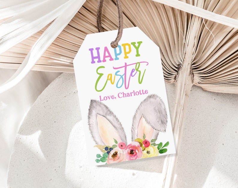 Easter Bunny Gift Tags - Printable Editable Labels for Classroom ...