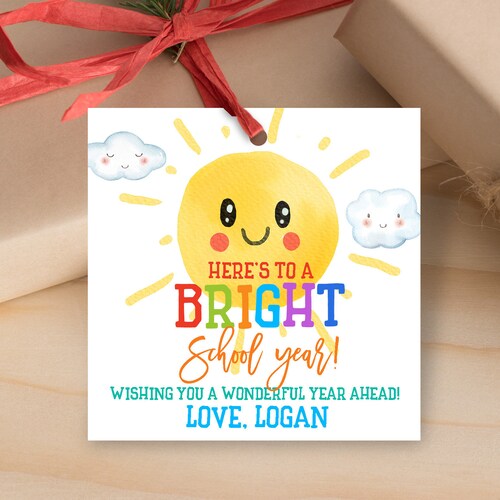 EDITABLE Here's to a Bright School Year Tag Back to - Etsy