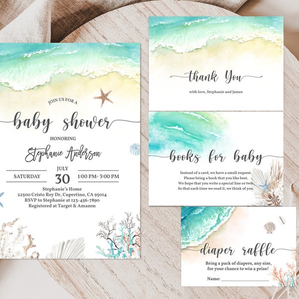 Beach Baby Shower Invitation - Etsy