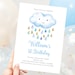 Cloud Birthday Invitation Cloud Party Invite Rain Blue Boy 1st First ...