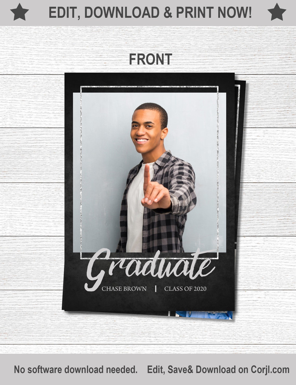 Guys Graduation Invitation Template / Senior Photography Party - Etsy