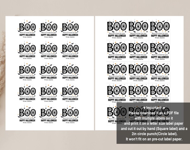 Halloween Classroom Tags: Editable Boo Stickers (round & Square Labels ...