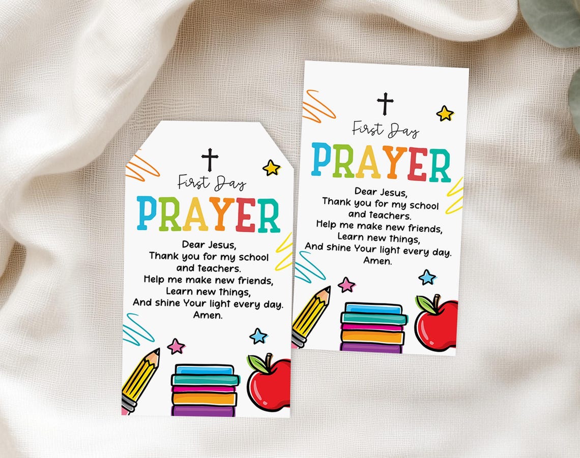 Religious Prayer Tag: Back to School Blessing (editable PDF Bst58) - Etsy