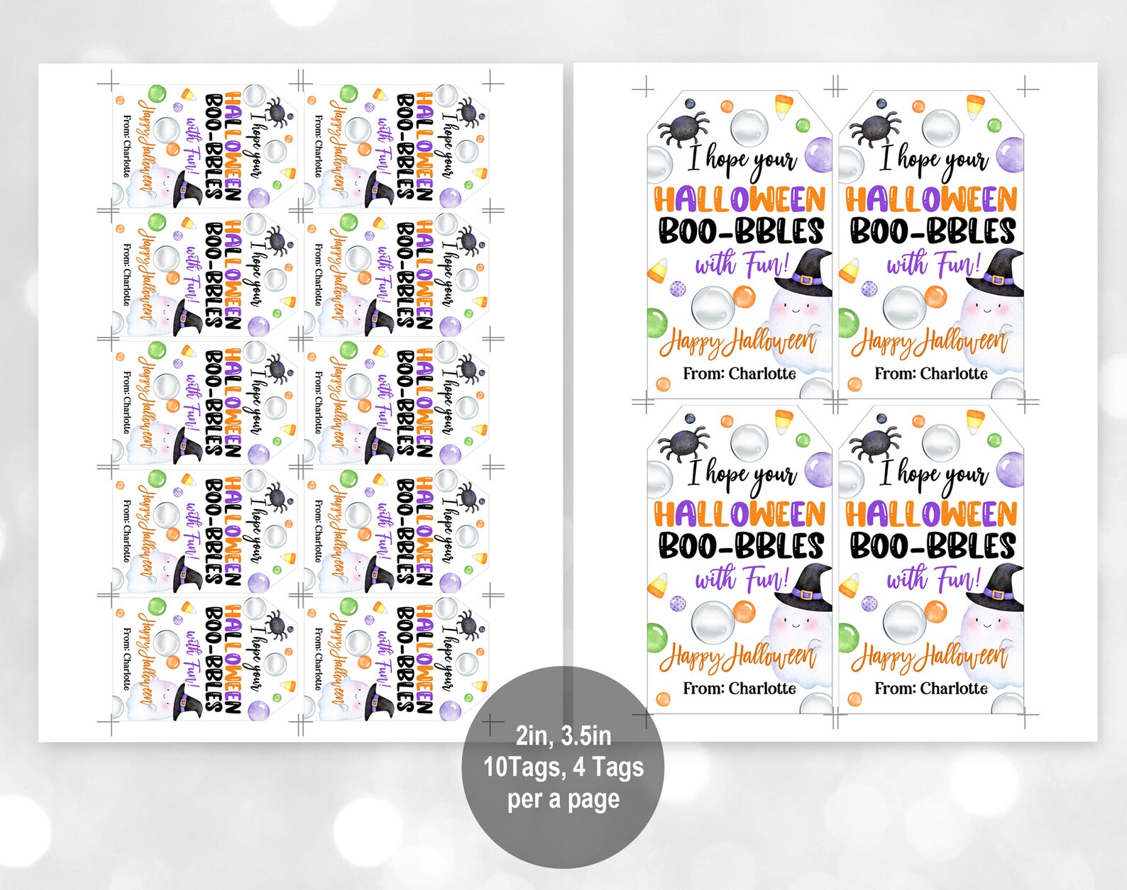 Halloween Bubbles Tag Halloween Boo-bbles Kids Halloween Favor - Etsy