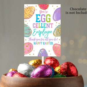 You Are Eggcellent Employee Appreciation Tag Thank You Tag Easter Staff ...