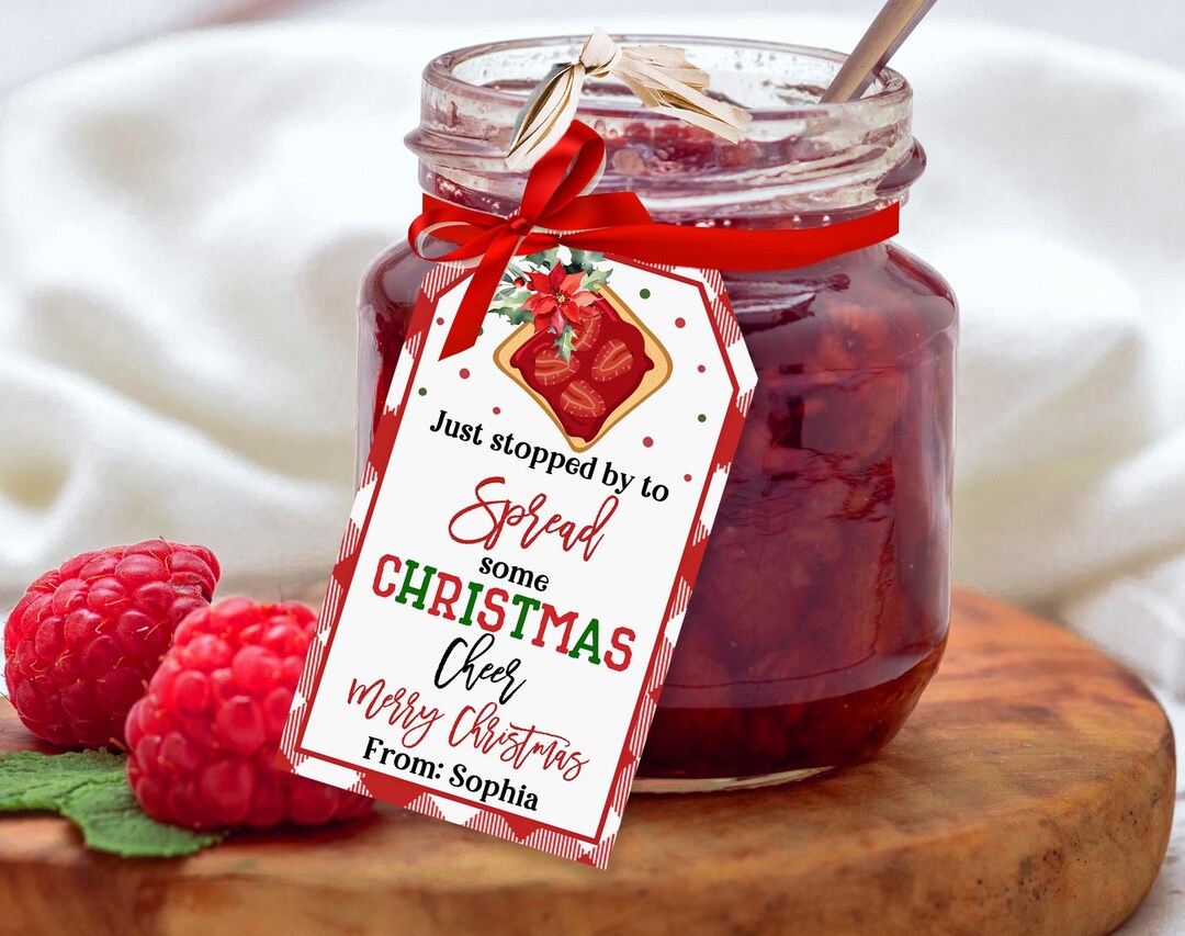 Christmas Jam Gift Tag Neighbor Teacher Classroom PTA PTO Holiday Tags ...