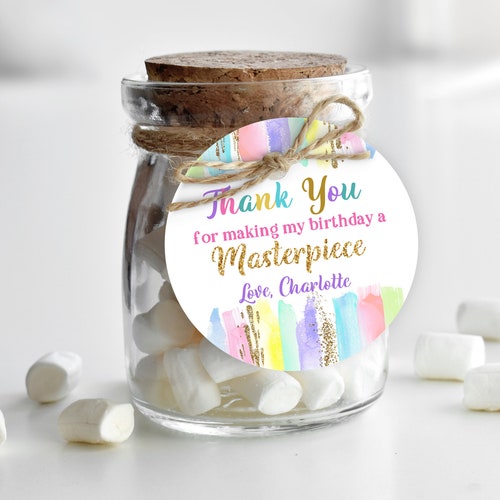 Editable Art Party Thank You Tags / Art Party Tags / Favor - Etsy