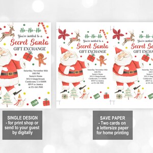 Secret Santa Gift Exchange Invitation Christmas Party Invite, EDITABLE ...