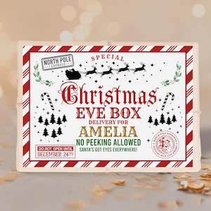 Editable Christmas Eve Box Label Printable Christmas Eve Box Sign ...