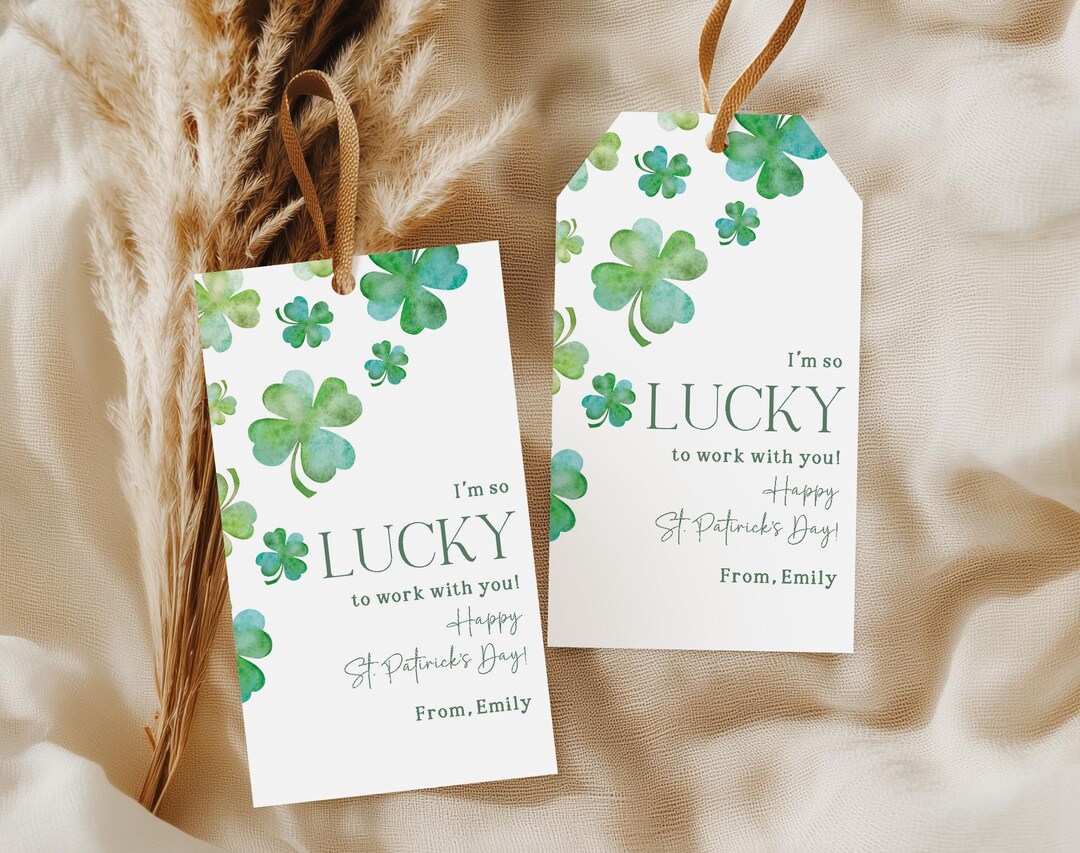 St Patrick's Day Gift Tags: Lucky Coworker Printable Spt22 - Etsy UK