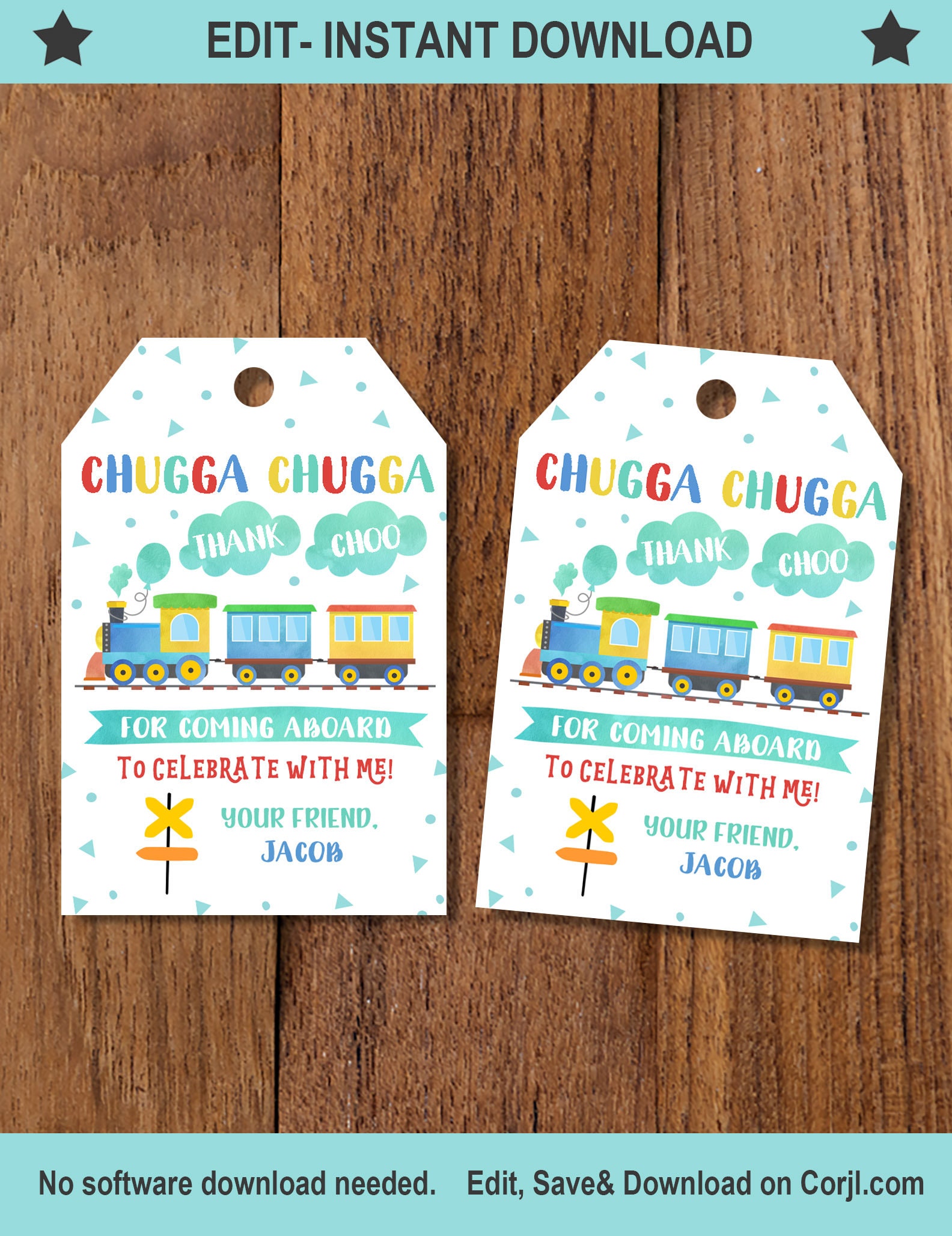 Train Favor Tags Birthday Party Favor Tags Train Birthday - Etsy