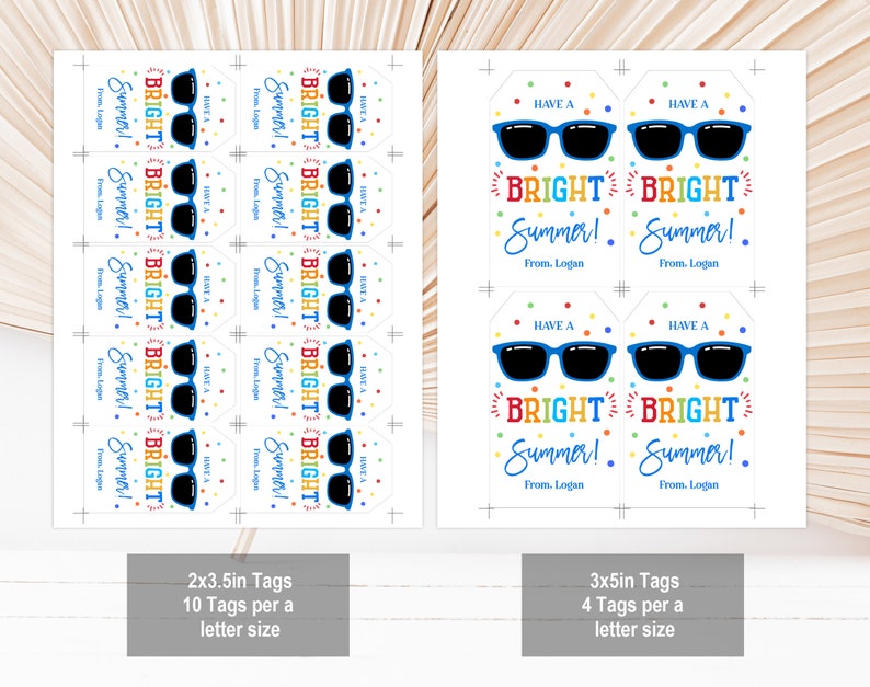Classroom Gift Tag: Summer Break Sunglasses - Editable & Printable ...