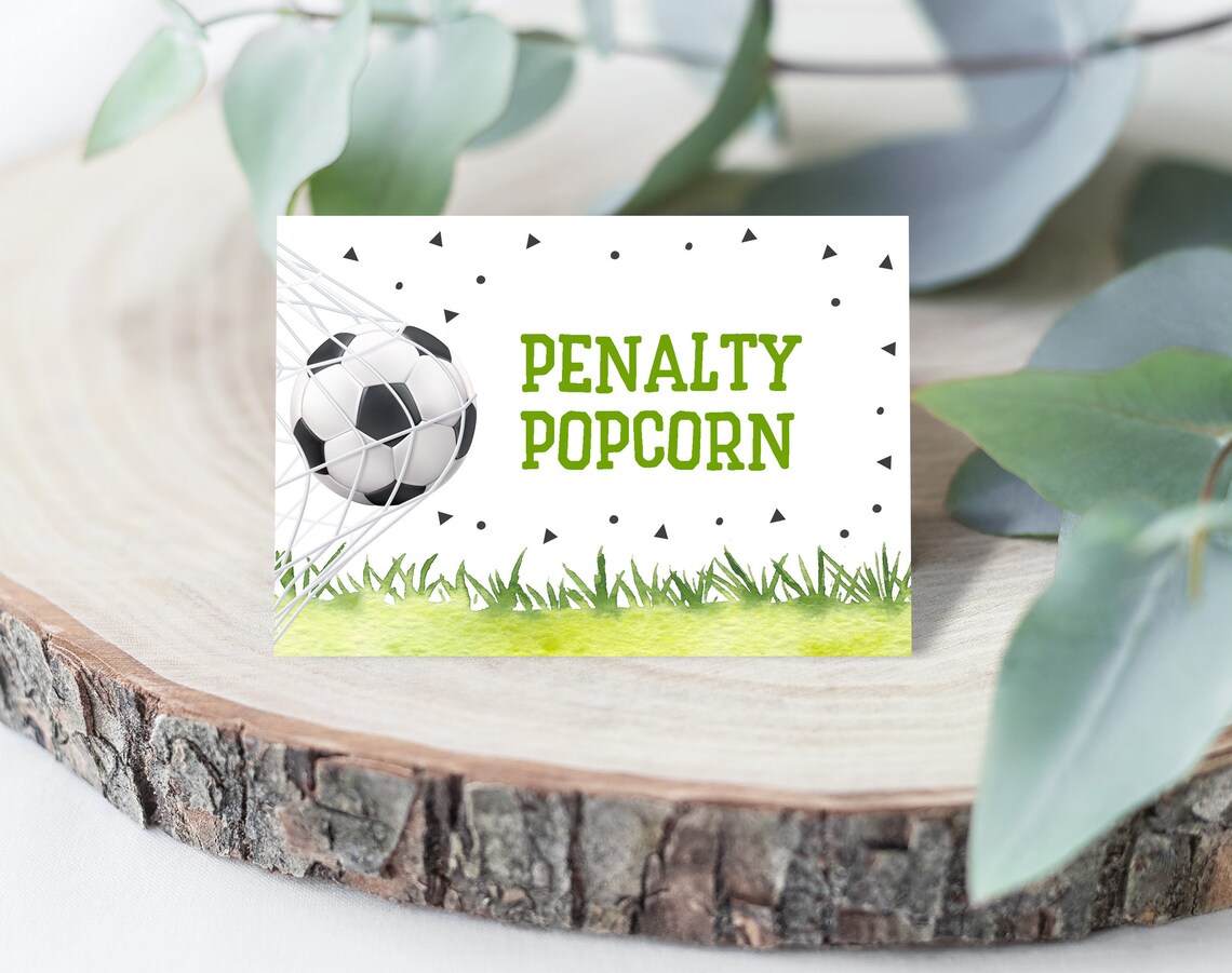 Soccer Birthday Food Labels Soccer Party Food Tent Card Place - Etsy