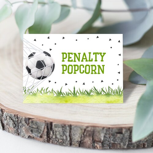 Soccer Birthday Food Labels Soccer Party Food Tent Card Place - Etsy
