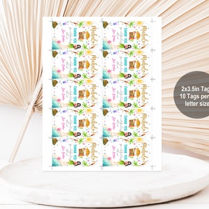 Hawaiian Luau Birthday Tag Aloha Birthday Thank You Tags Mahalo Favor ...