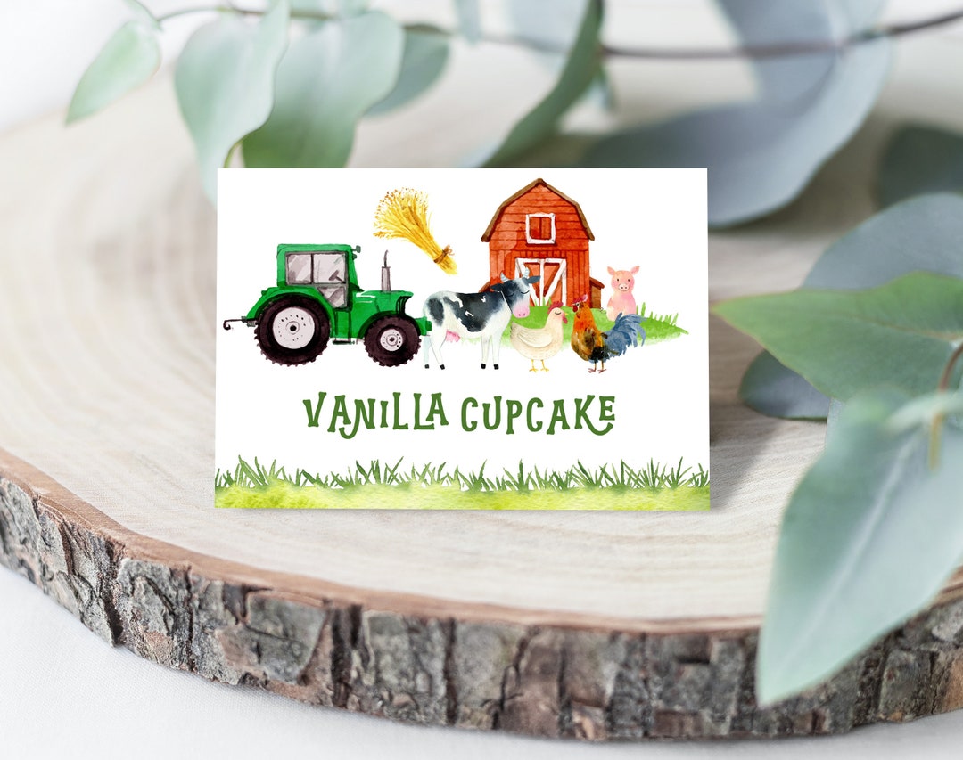 Tractor Food Tent Card Farm Food Label EDITABLE Download Bir117 - Etsy