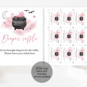 Halloween Diaper Raffle Sign Ticket Baby is Brewing Baby Shower Game ...