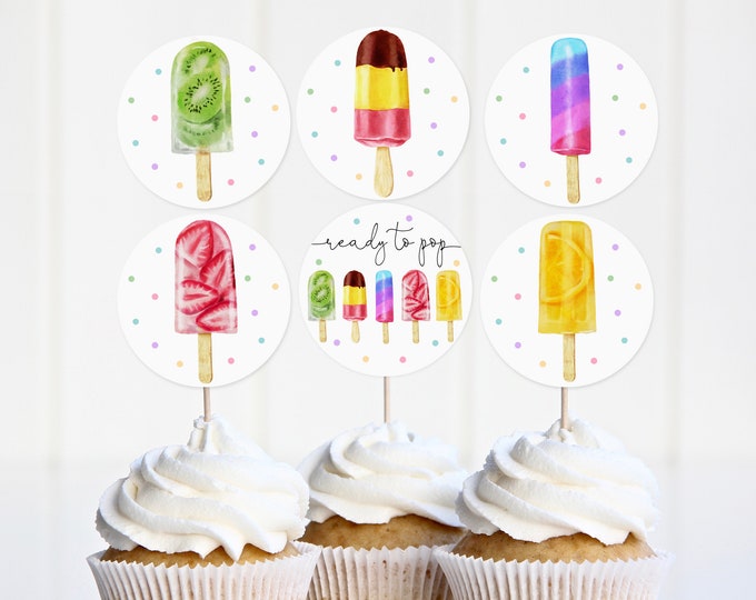 10 PCS Popsicle Cupcake Toppers for Kids Popsicle Ice Cream Birthday ...