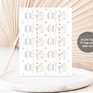 Editable Boho Baby Shower Tag Boho Rainbow Star Moon Thank You Tag ...