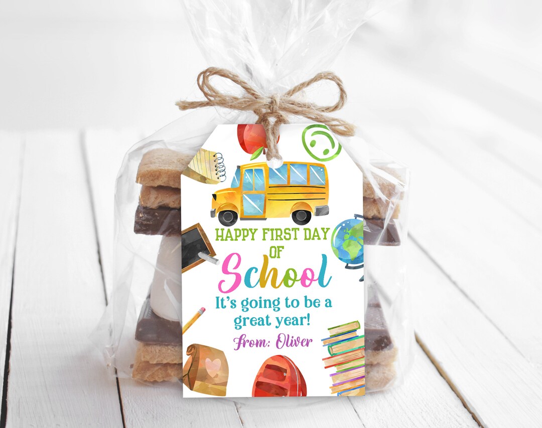 First Day of School Tag Back to School Label School Gift Tag Kids ...