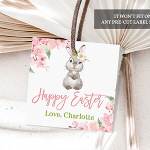 Easter Gift Tags Bunny Basket Label Party Favor Tag Kids Classroom ...