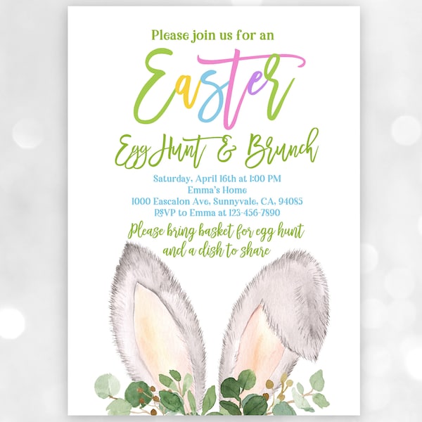 Easter Bunny Invite - Etsy