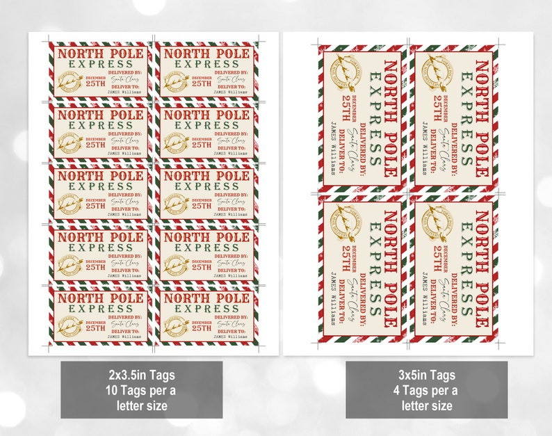 Christmas Gift Tag North Pole Express Tag Stickers Santa Gift - Etsy