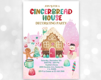 Editable Gingerbread House Decorating Party Invitation Gingerbread ...