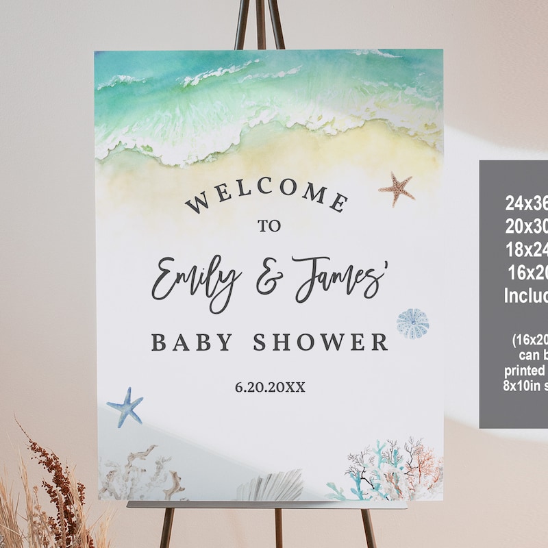 Beach Themed Baby Shower Welcome Sign - Etsy