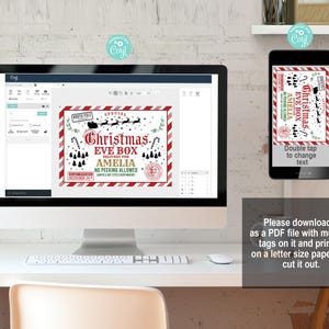 Editable Christmas Eve Box Label Printable Christmas Eve Box Sign ...