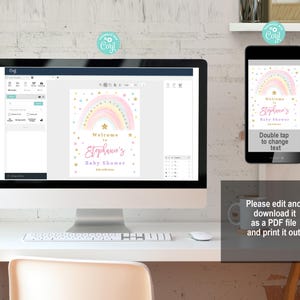 Pastel Rainbow Welcome Sign Rainbow Baby Shower Welcome Poster Girl ...