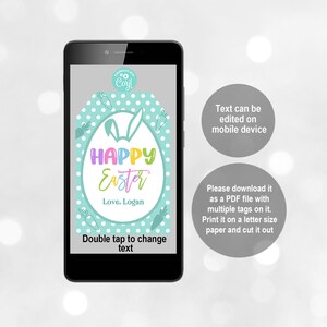 Easter Tags Gift Favor Tags Bunny Card Pastel Basket Label Kids ...