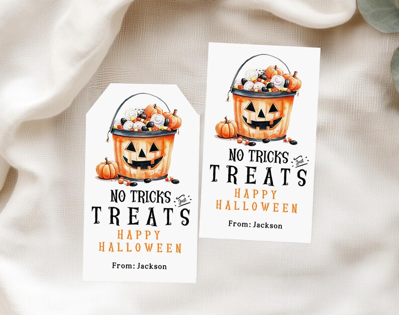 Halloween Treat Tags: Editable Printable Favor Labels, 2x3.5in - Etsy