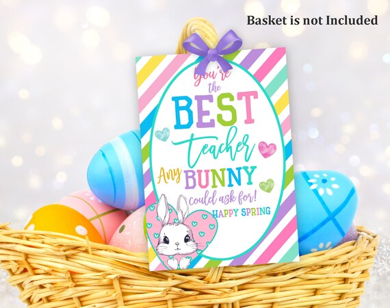Bunny Teachers Appreciation Tag Happy Spring Teacher Gift Tag - Etsy