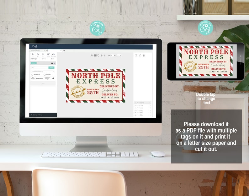 Christmas Gift Tag North Pole Express Tag Stickers Santa Gift - Etsy