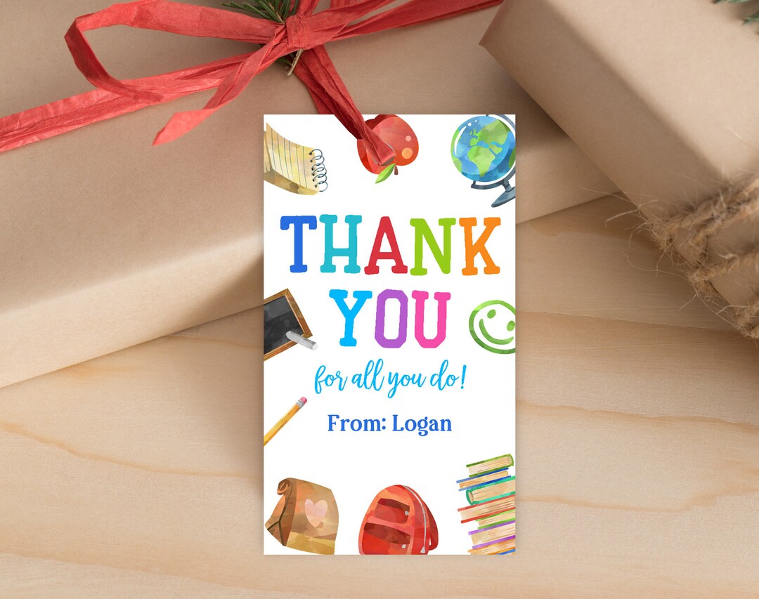 Teacher Thank You Tags: Editable Cookie Gift Labels - Printable ...