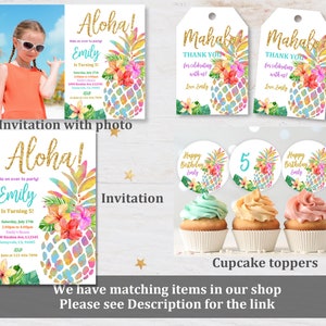 Pineapple Table Number 5x7in, 4x6in Download Tropical Birthday Baby ...