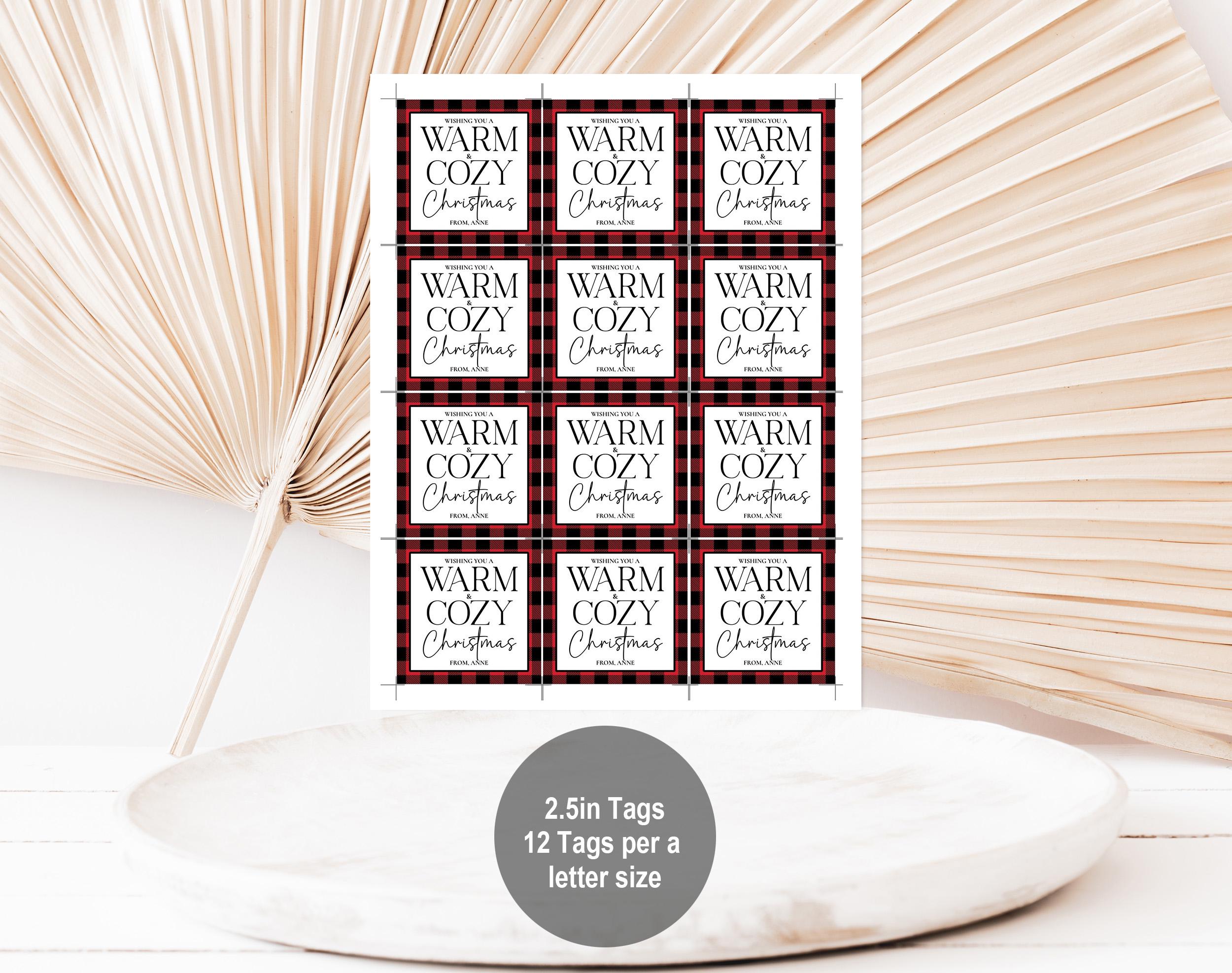 Cozy Christmas Gift Tags: Printable Digital Blanket Labels Cht101 - Etsy