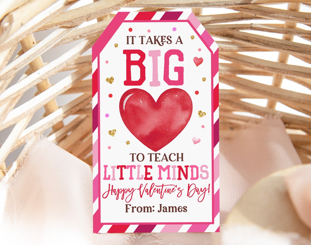 Valentine Gift Tags: Teacher Appreciation (editable Printable Vat32) - Etsy