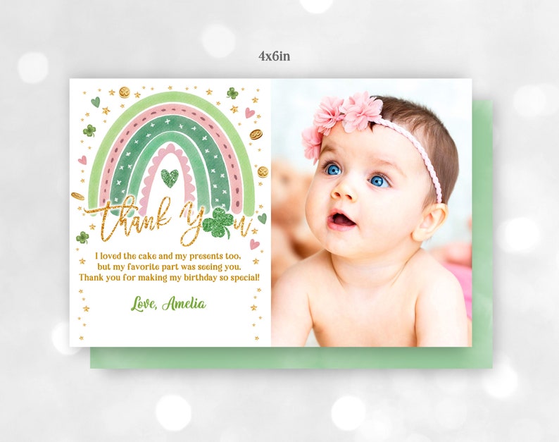 St. Patrick's Day Birthday Thank You Card St Patricks Day | Etsy