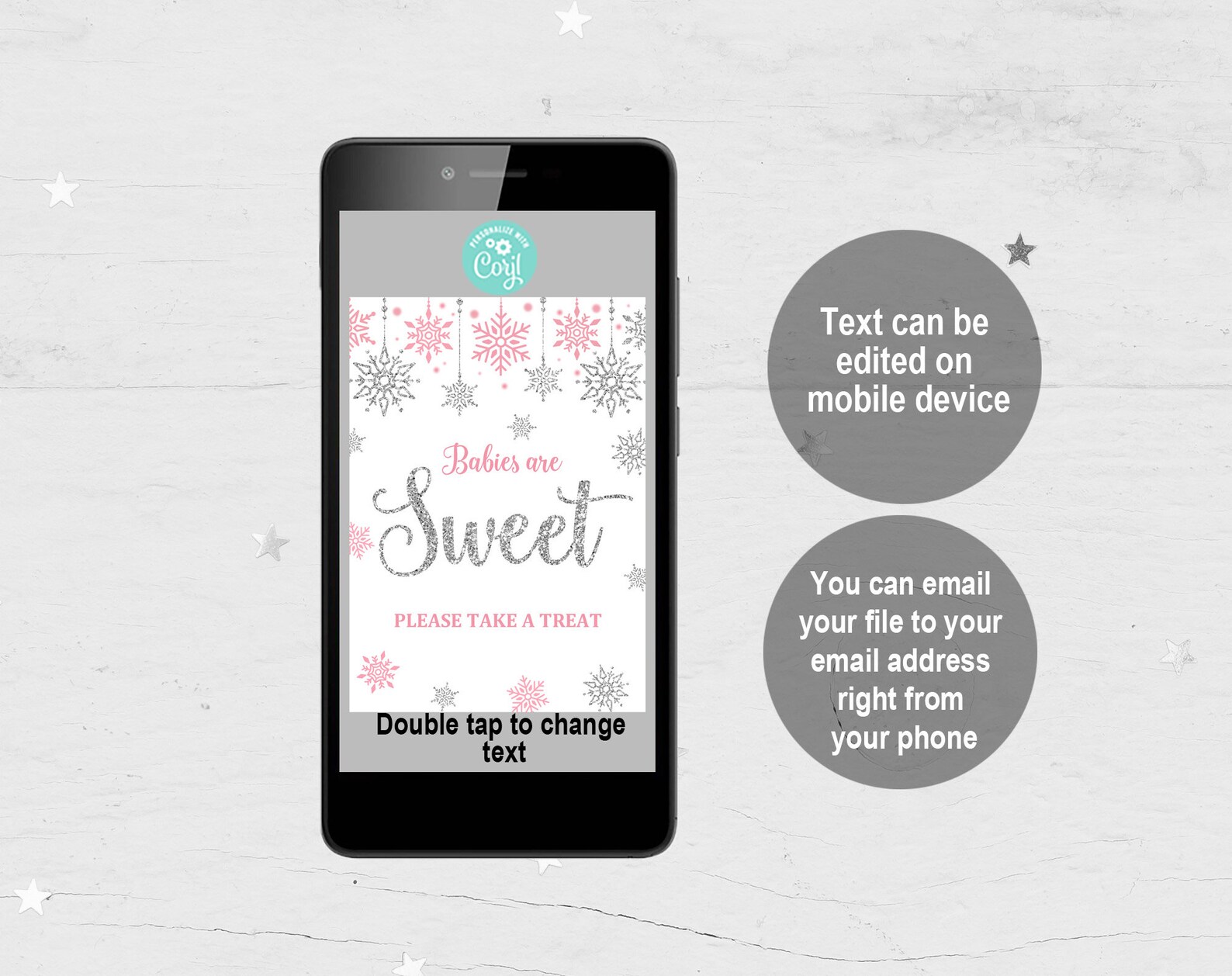 Sweets and Treats Sign Winter Party Sign Pink Silver Snowflake - Etsy