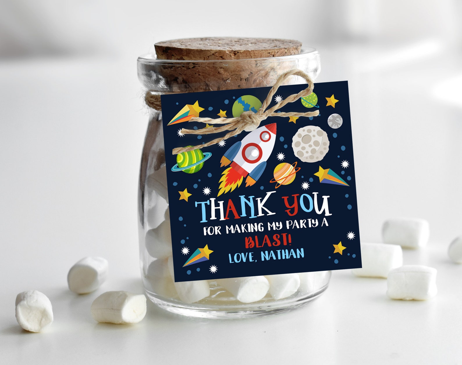 Outer Space Tag Birthday Favor Label Sticker Round Square Tag - Etsy