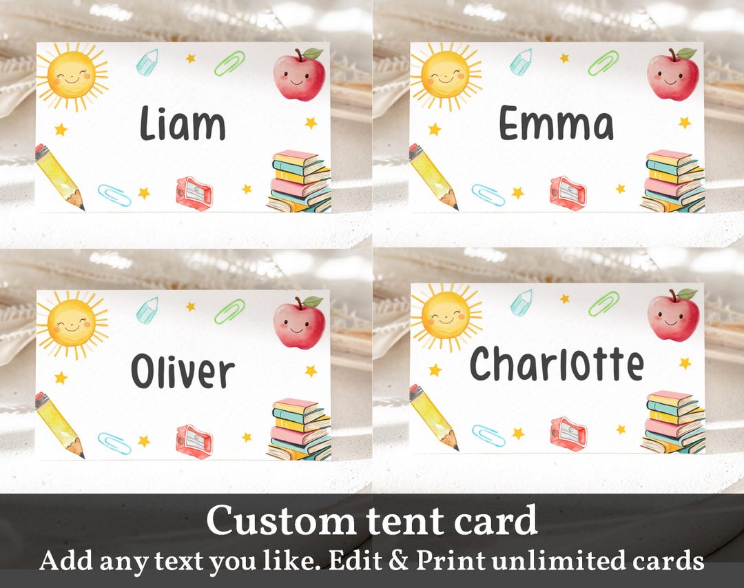Back to School Name Tags: Editable Printable Labels - PDF Canva ...